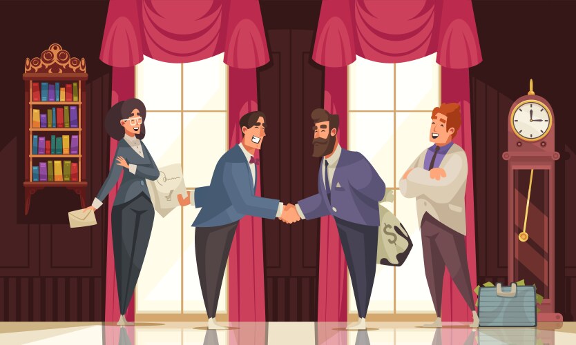 Dirty money cartoon compositions Royalty Free Vector Image