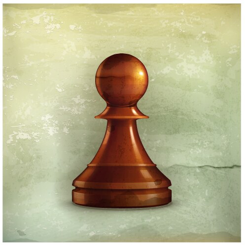 3d realistic white black and wooden pawn Vector Image