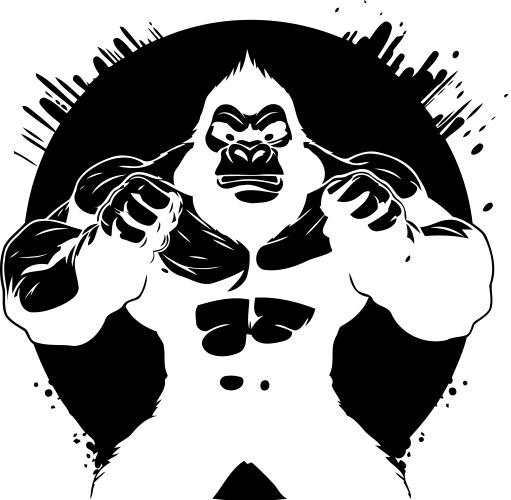 A strong gorilla flexing his muscles and biceps Vector Image