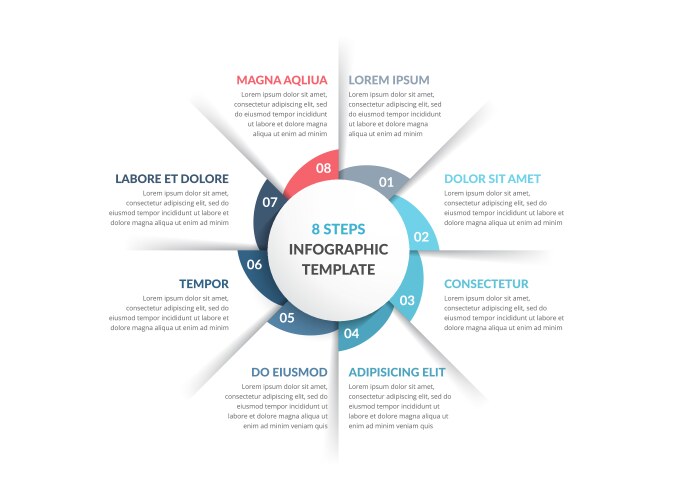 Circle infographics - eight elements Royalty Free Vector