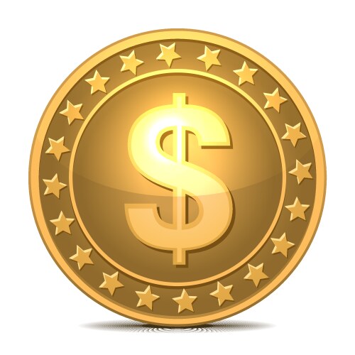 Dollar coin Royalty Free Vector Image - VectorStock