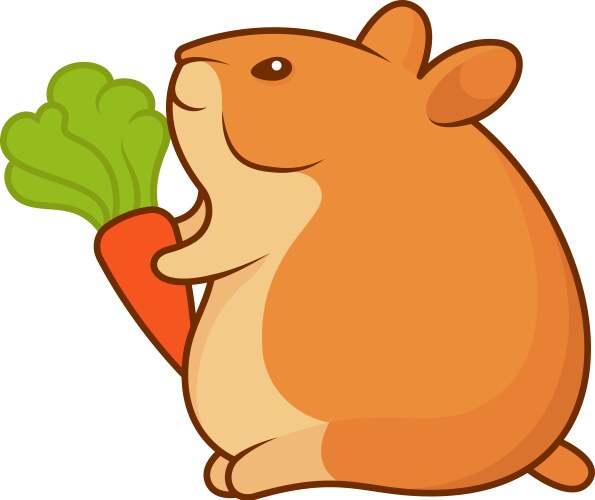 Cute hamster on white Royalty Free Vector Image