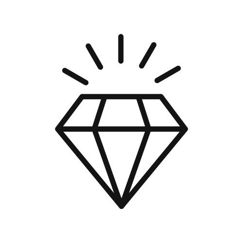 Gem icon set luxury diamond pictogram value Vector Image