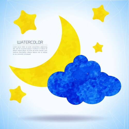 Watercolor Moon and Star Background – Royalty-Free Vector | VectorStock