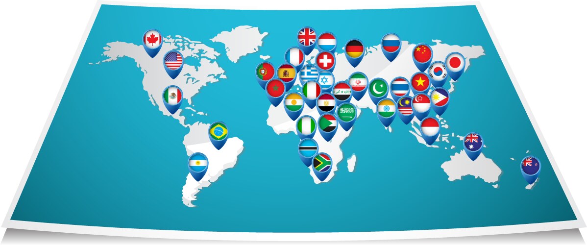 World Map with Flags Vector Images (over 94,000)