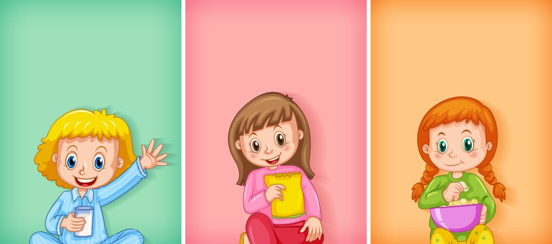 Background template design with happy girl smiling