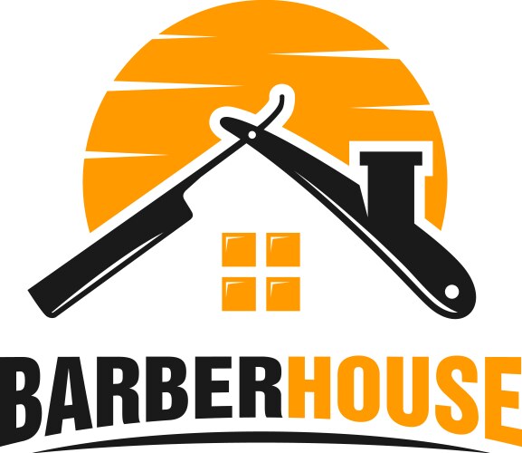 Haircut salon logo with letter h Royalty Free Vector Image