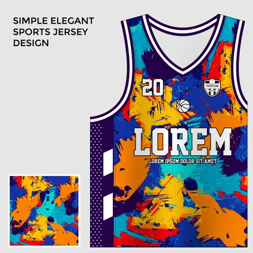 Blue sublimation basketball jersey design 9 Vector Image