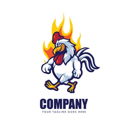 Angry rooster mascot logo premium cartoon Vector Image