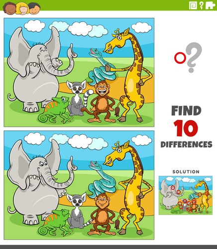Spot the difference animal Vector Images & Graphics for Commercial Use ...