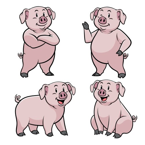 Cute Cartoon Pig Vector Images (over 27,000)