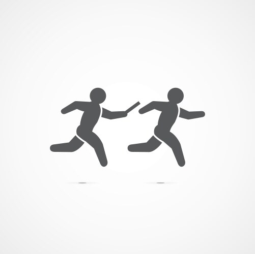 Business characters running relay race passing Vector Image