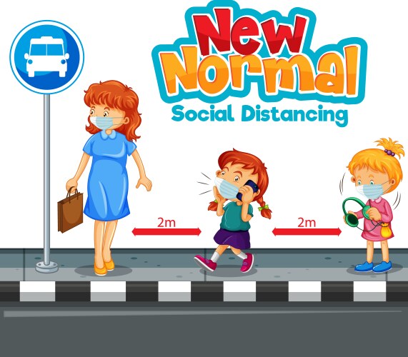 New normal people lifestyle in restaurant Vector Image