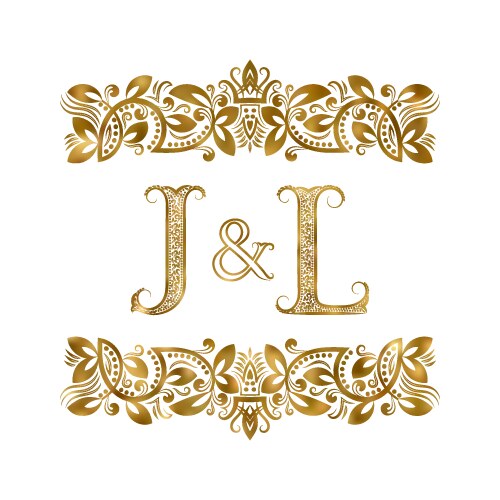 L and j vintage initials logo symbol letters – Royalty-Free Vector ...