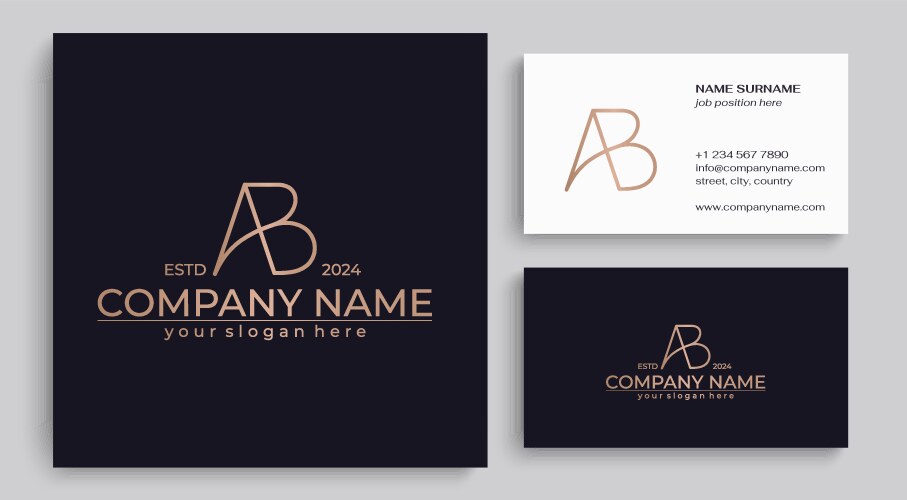 Logo ab letter template elements personal Vector Image