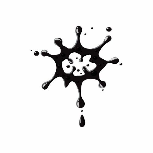Oil spill splash isolated on white background Vector Image