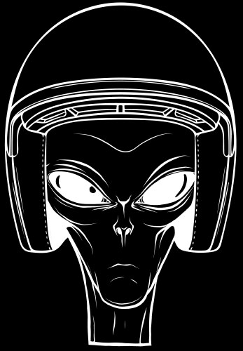 Alien head in black background Royalty Free Vector Image