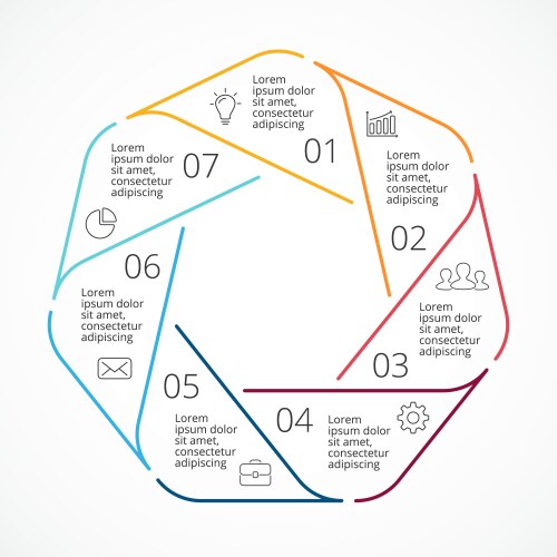 Circle arrows linear infographic diagram Vector Image