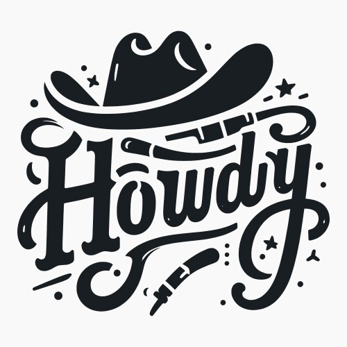 Western cowboy tees howdy t-shirt Royalty Free Vector Image