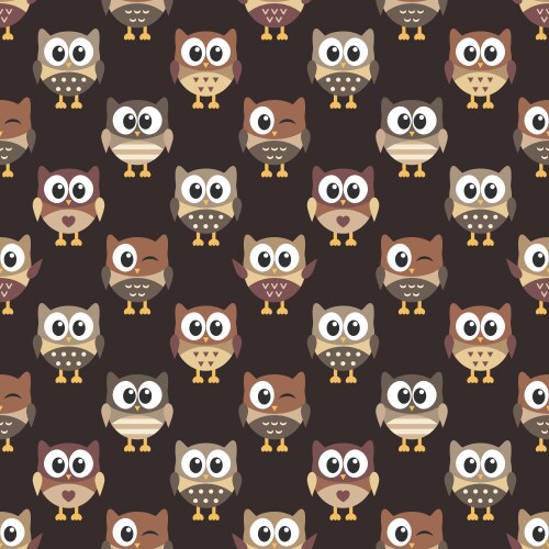 Cute Owl Seamless Pattern – Royalty-Free Vector | VectorStock