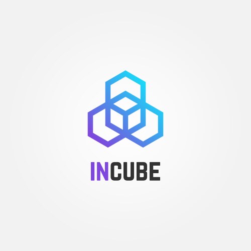 3d cube data abstract logo Royalty Free Vector Image