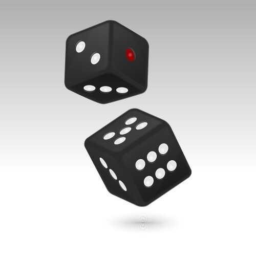 Game dice view from different angles realistic 3d Vector Image