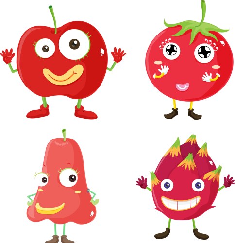 Collection cartoon fruit Royalty Free Vector Image