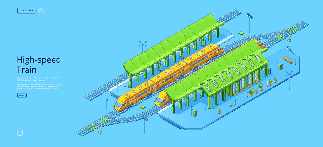 Colorful sketch top view of railway station Vector Image