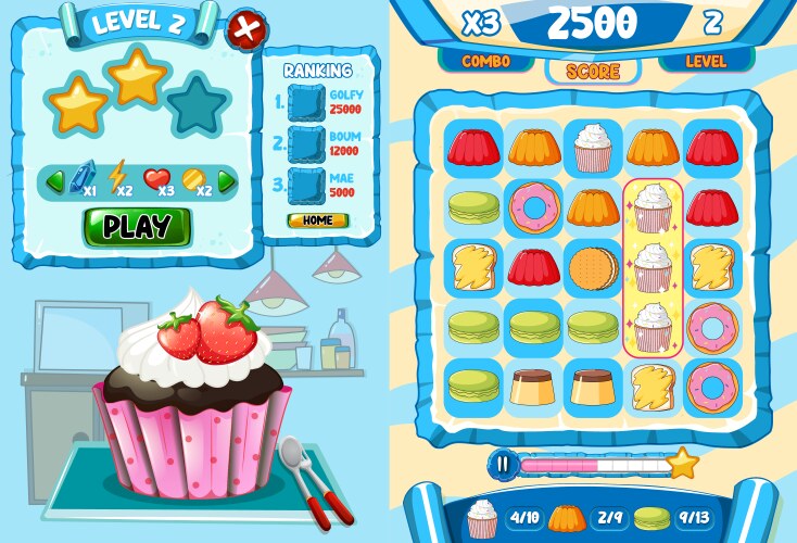 Game template with shapes background Royalty Free Vector