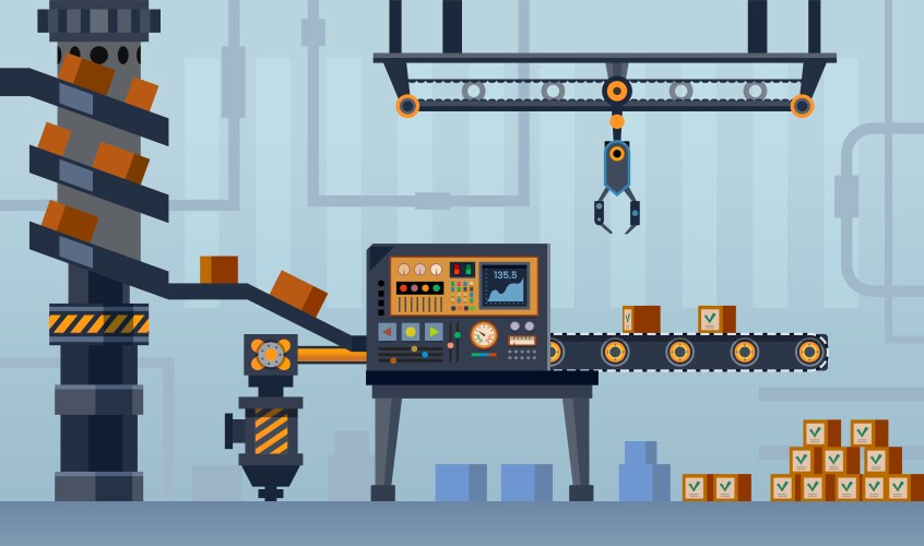 Industrial machine factory construction equipment Vector Image