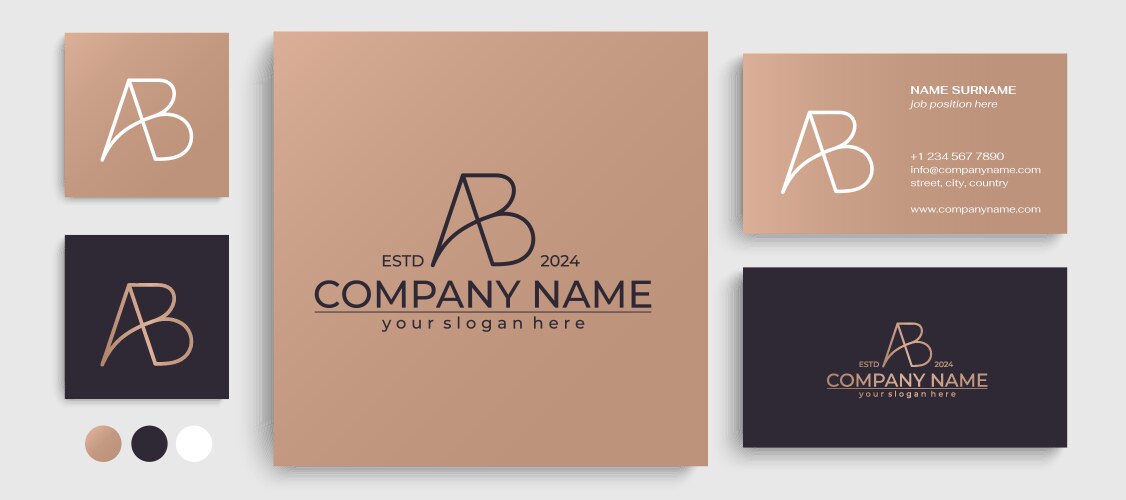 Logo ab letter template elements personal Vector Image