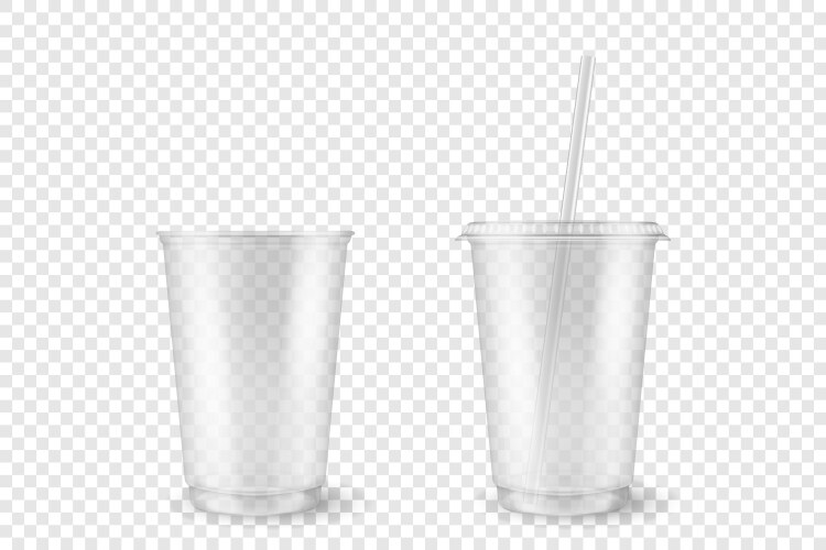 Realistic plastic cups mockup set Royalty Free Vector Image