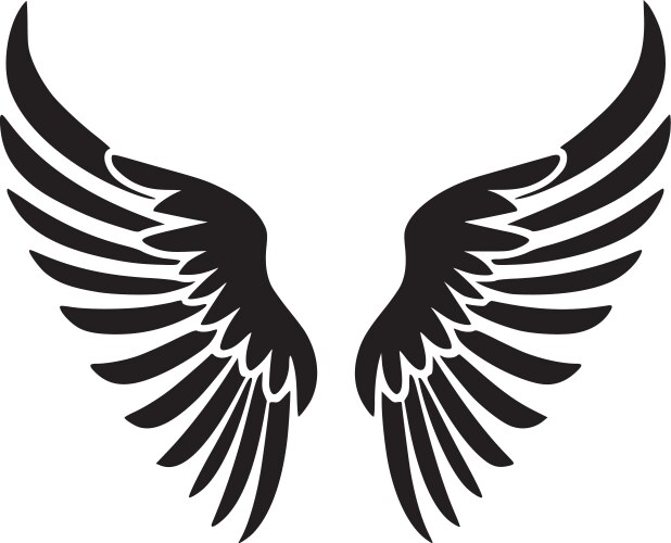 Angel wings - black and white Royalty Free Vector Image