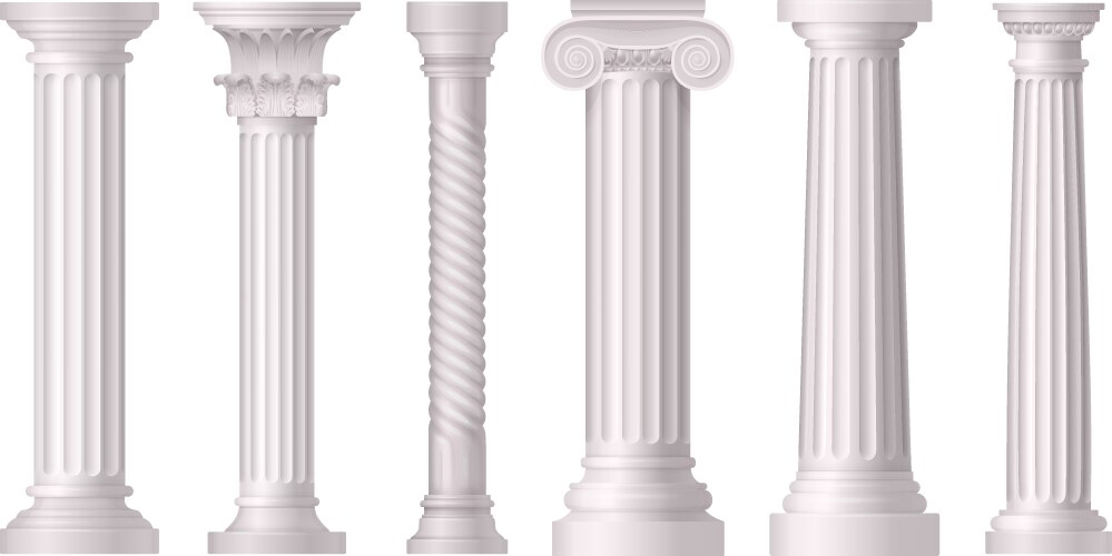 Realistic white antique column Royalty Free Vector Image