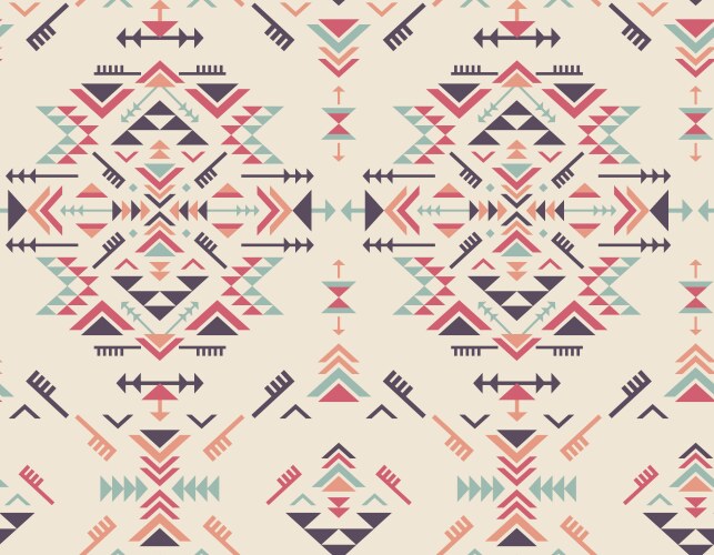 Abstract geometric seamless pattern aztec style Vector Image