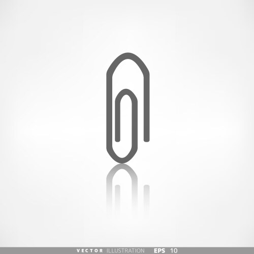 Paper clip attachment silhouette paperclip black Vector Image
