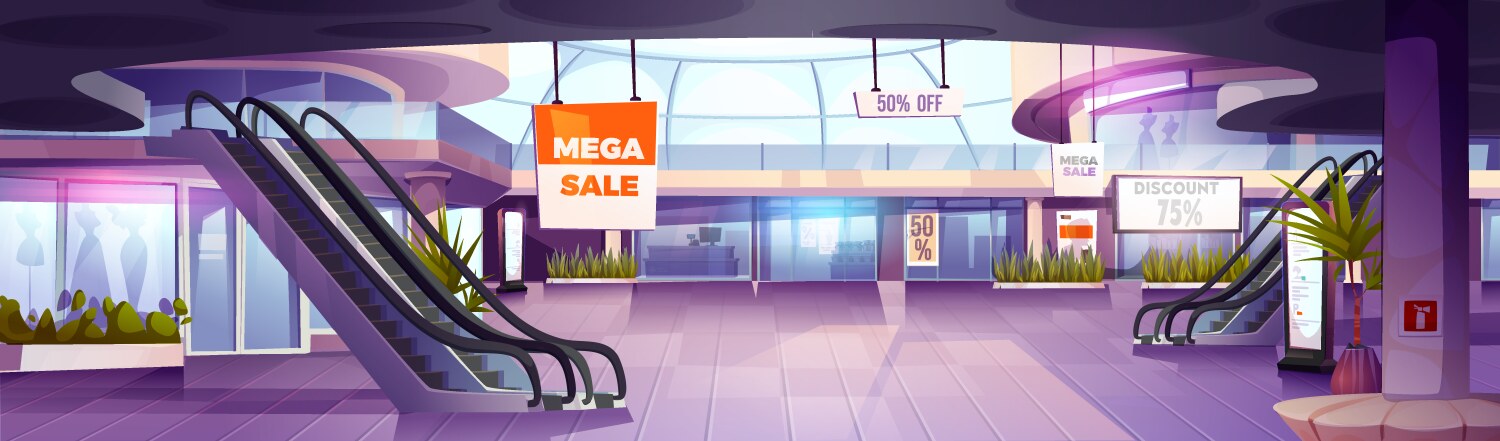 Shopping Mall Escalator Interior Vector Images (over 240)