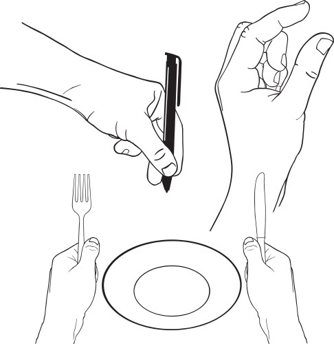 Hand gesture showing letter r on sign language Vector Image