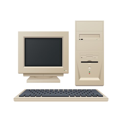 Classic computer from 1998 Royalty Free Vector Image