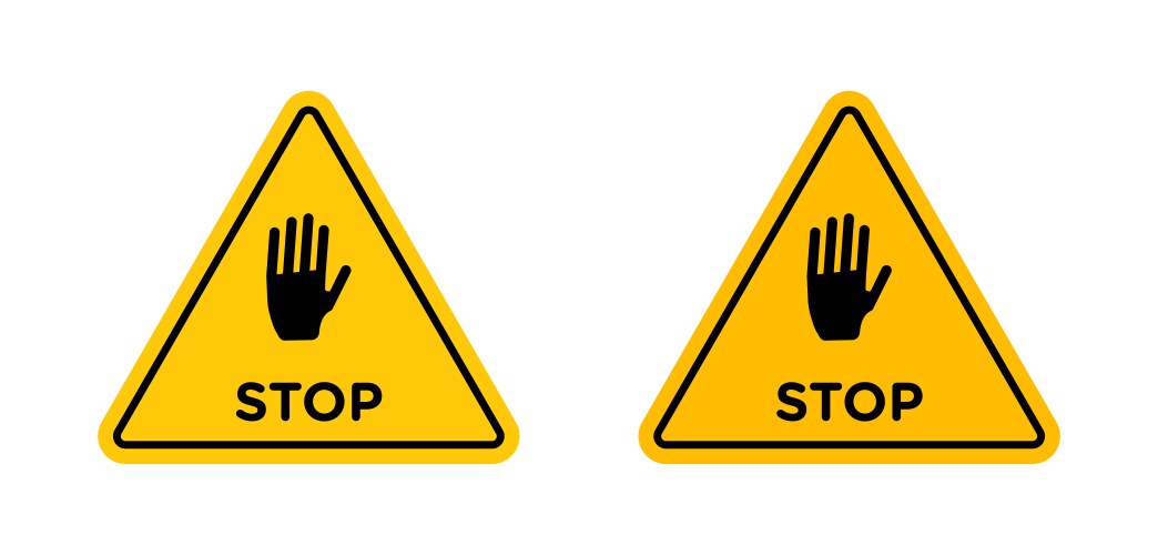 Stop security sign icon set measures Royalty Free Vector