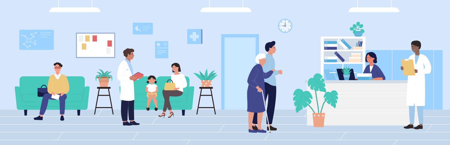 Hospital queue Royalty Free Vector Image - VectorStock