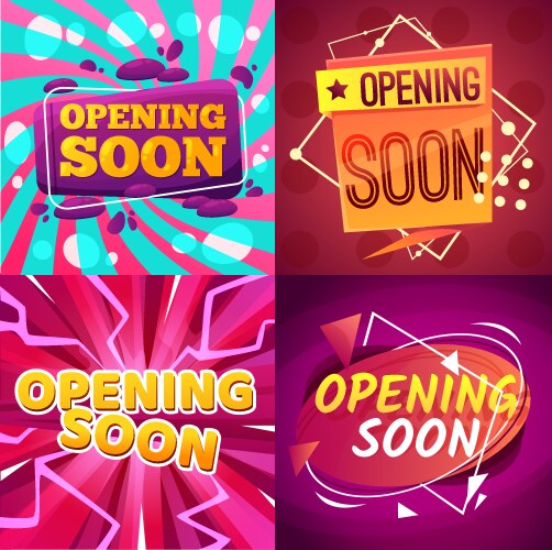 Coming soon cartoon poster with red curtains Vector Image