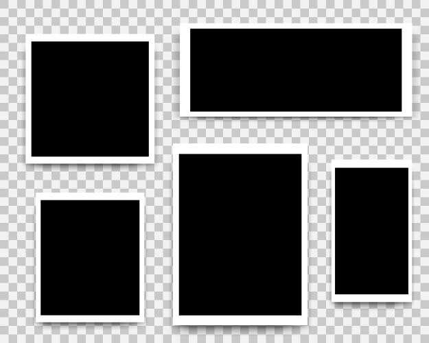 Photo frame template design white border Vector Image