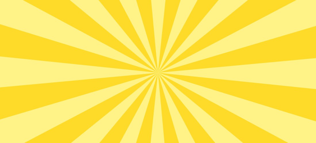 Yellow banner with sun rays lines background Vector Image