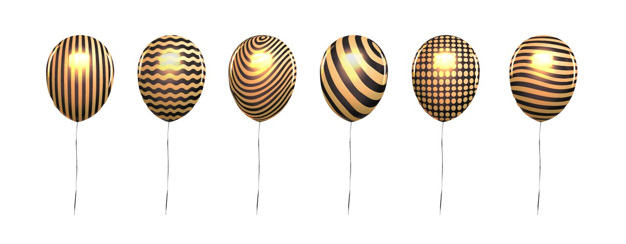 Gold balloons isolated on white background Vector Image