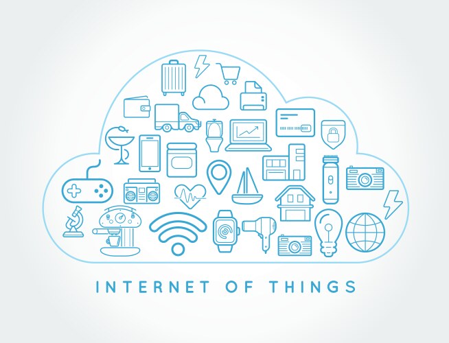 Ai iiot iot cloud computing cognitive Royalty Free Vector