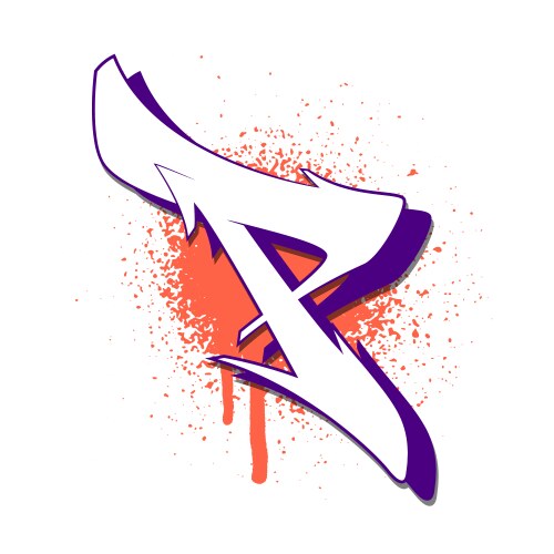 Handwritten graffiti font alphabet Royalty Free Vector Image