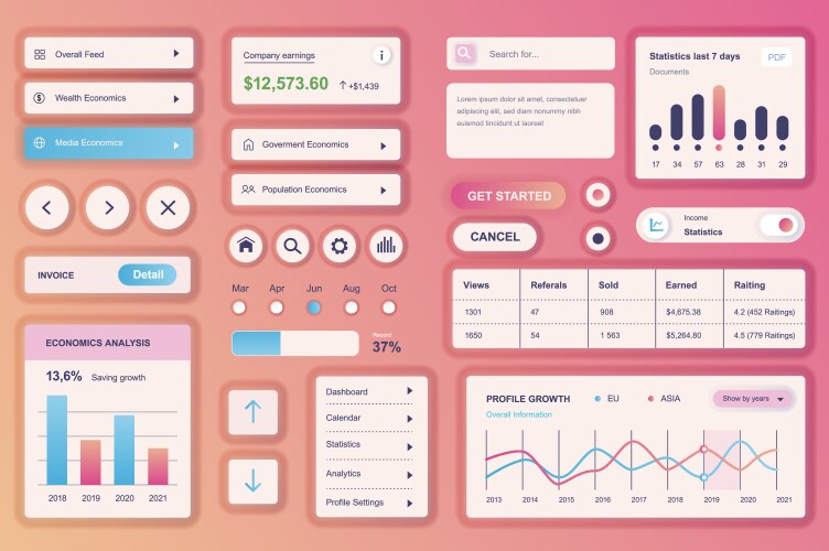 User interface elements set for delivery mobile Vector Image