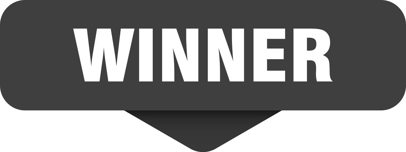 Winner sticker sign on transparent Royalty Free Vector Image