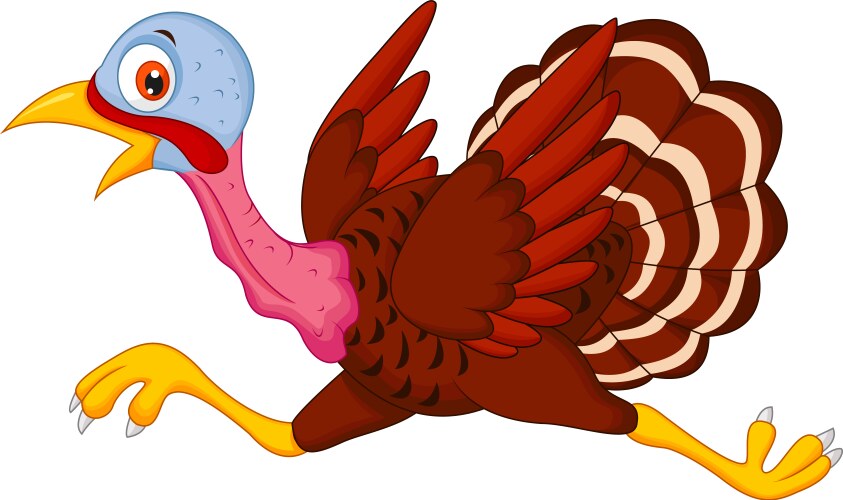 Happy turkey cartoon for your design Royalty Free Vector